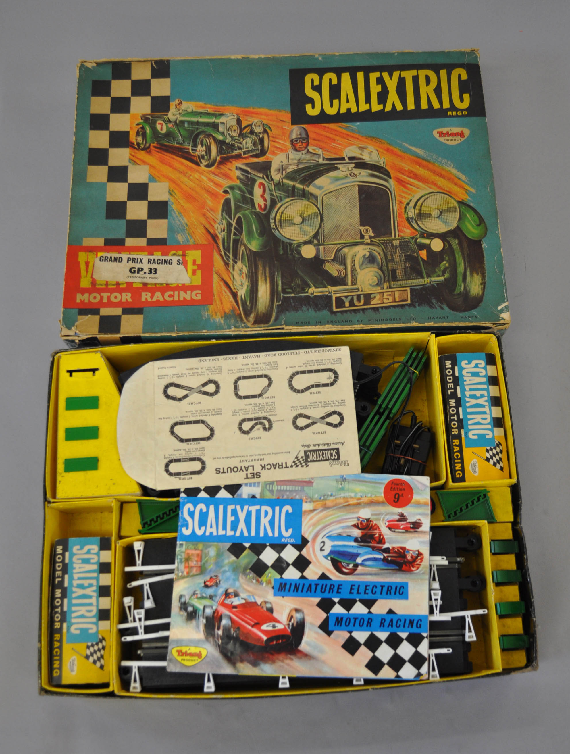 Scalextric Vintage Motor Racing Set 33 box, with Grand Prix Racing Set ...