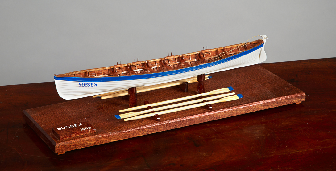 A FINELY PLANKED ¾IN.:1FT. SCALE MODEL OF THE CORNISH PILOT GIG SUSSEX ...