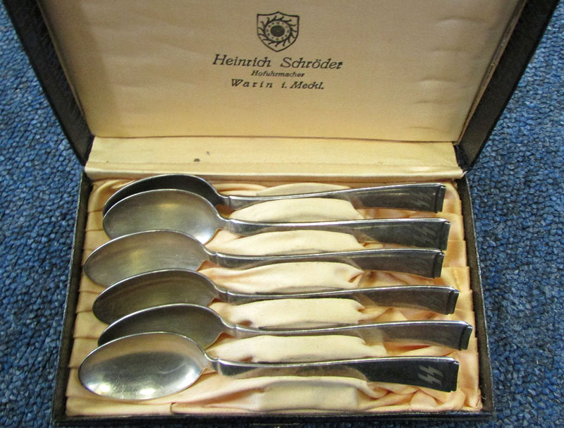 German WW2 boxed set of SS tea spoons made by `WMF`.