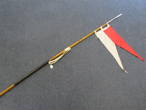 Lance: A British Cavalry Lance with a red and white pennant leather ...