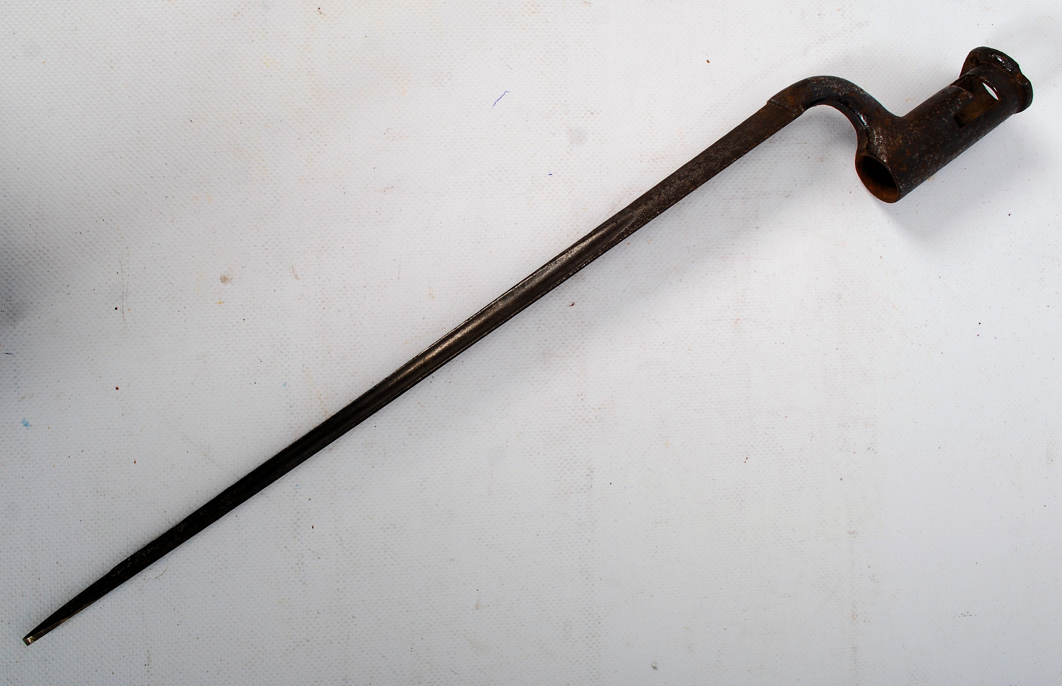 A Napoleanic early 19th century Brown Bess type socket bayonet, circa ...