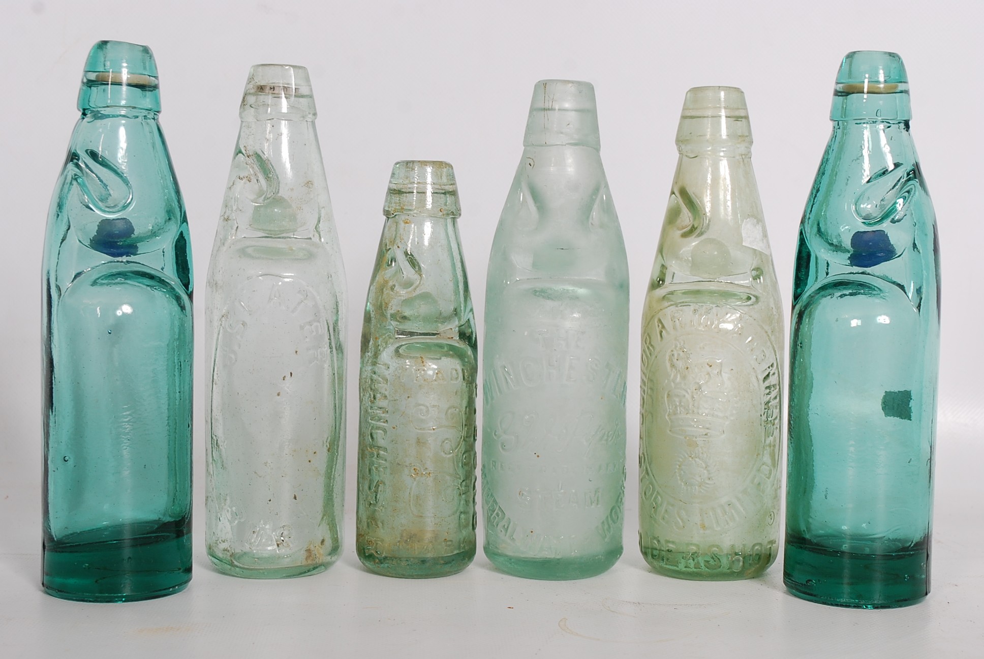 A collection of 19th century Victorian and later Codd neck glass marble ...