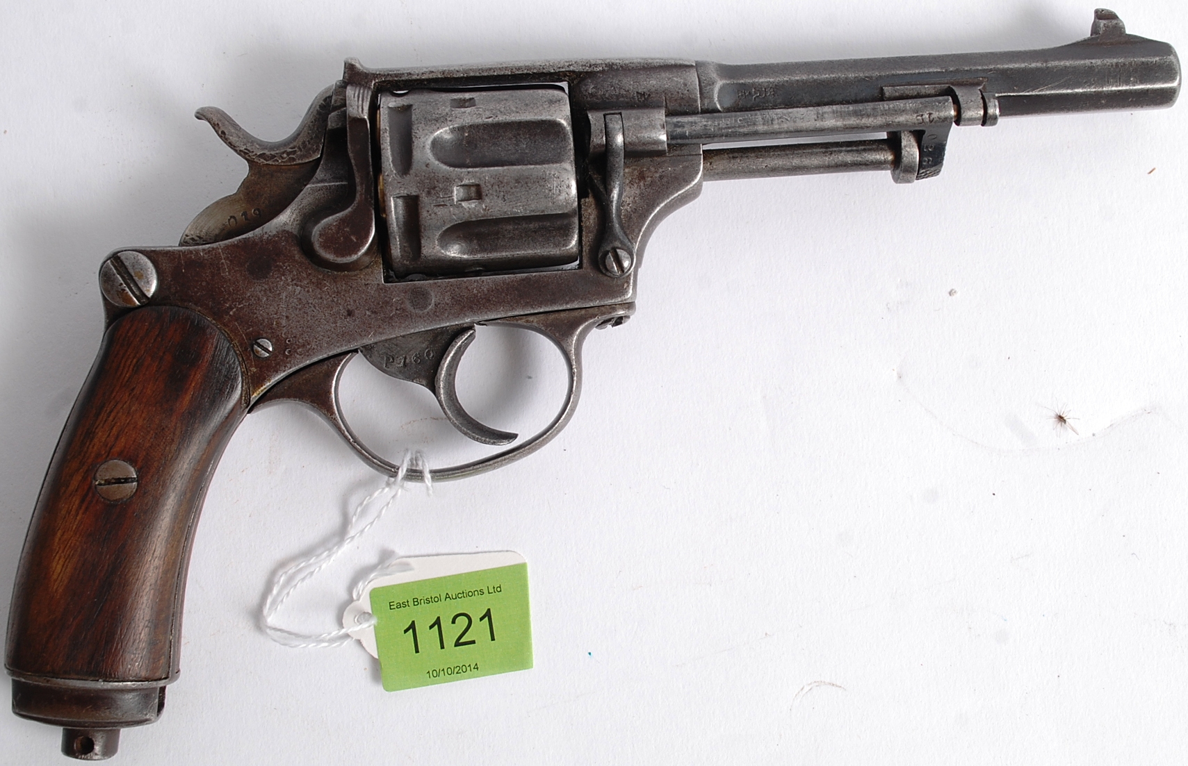 An 1882 Swiss 6 cylinder double action model service revolver pistol. 7 ...