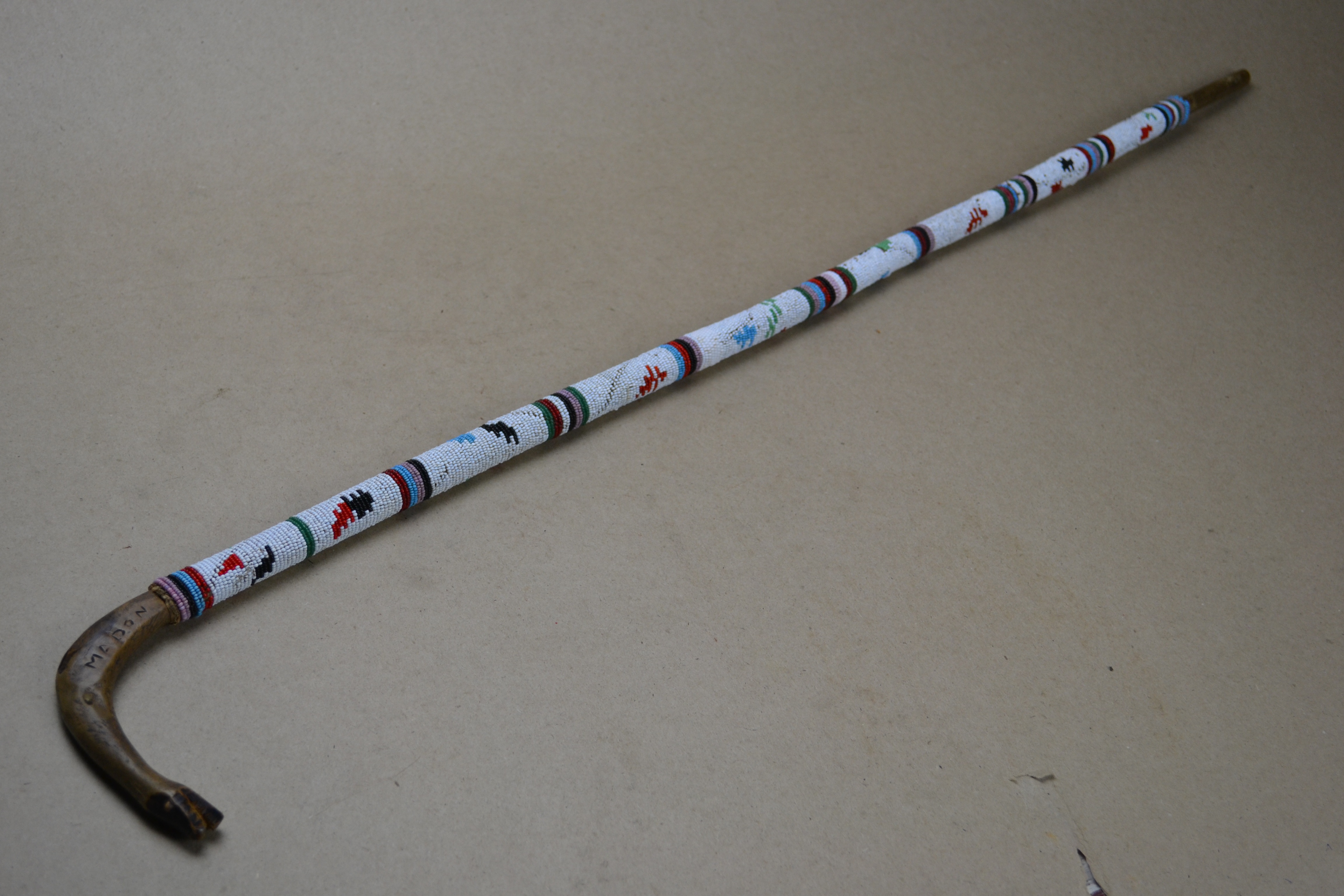 A Zulu Beaded Walking Stick, Iqhabanga Late 29th century, Kwazulu ...