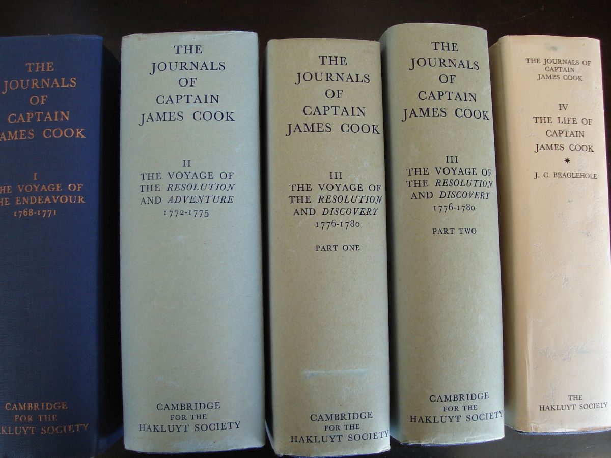 J. C. Beaglehole (Ed) THE JOURNALS OF CAPTAIN JAMES COOK Volumes 1-4 (5 ...