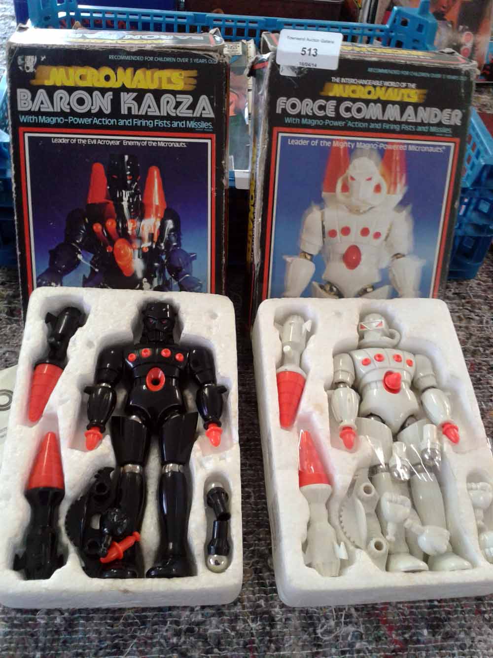 2 boxed Airfix Micronauts space robot figures `Baron Karza` and `Force ...