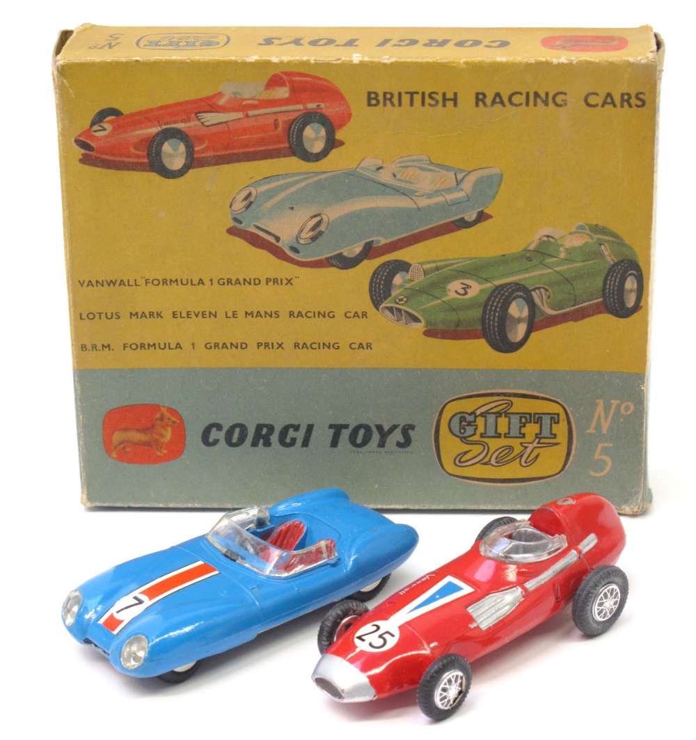 Corgi Toys Gift Set 5 British Racing Cars, 150 S Vanwall ,151 Lotus ...