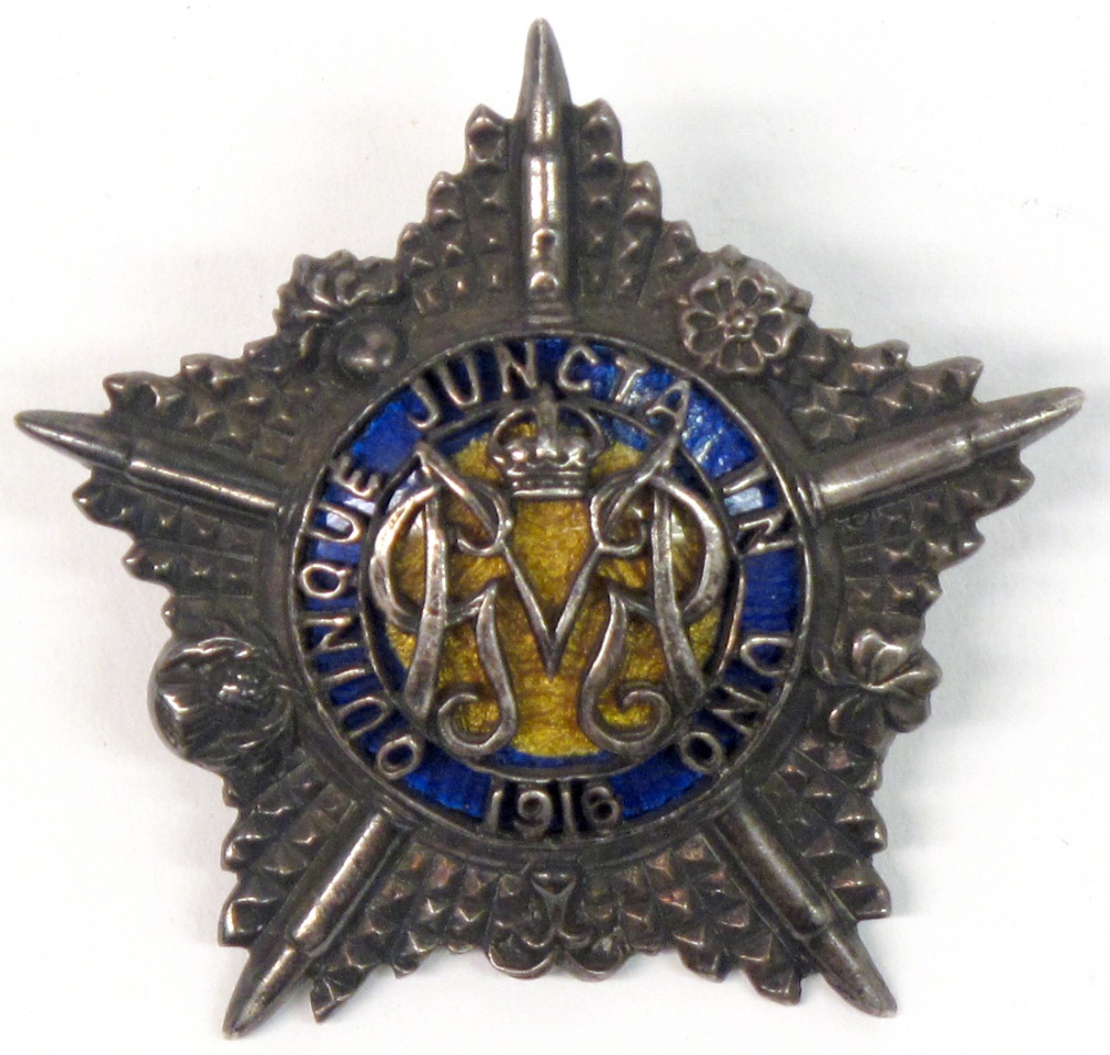 British Officers Guards Machine Gun Corps Silver and Enamel Cap Badge ...