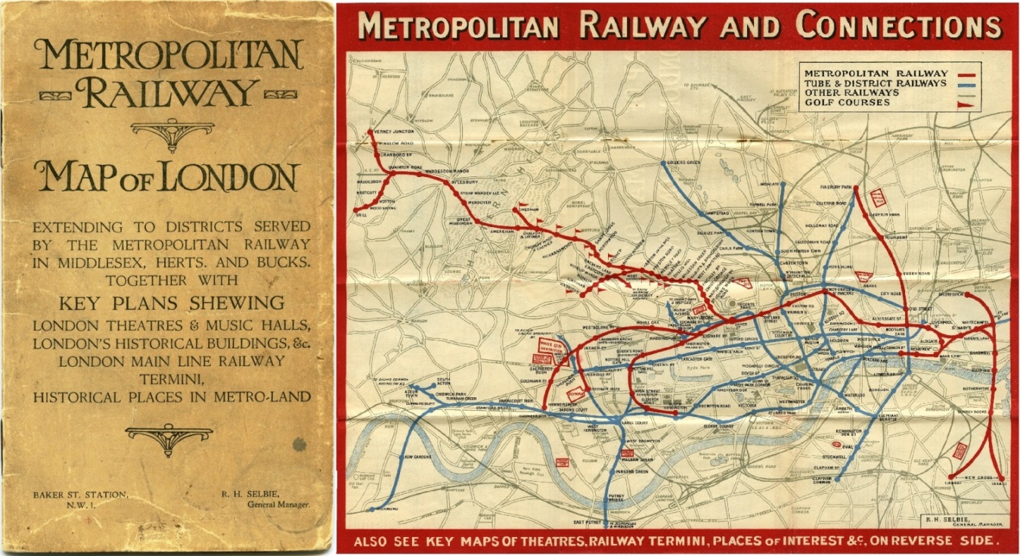 Metropolitan Railway MAP of London - the Met's own version of the ...