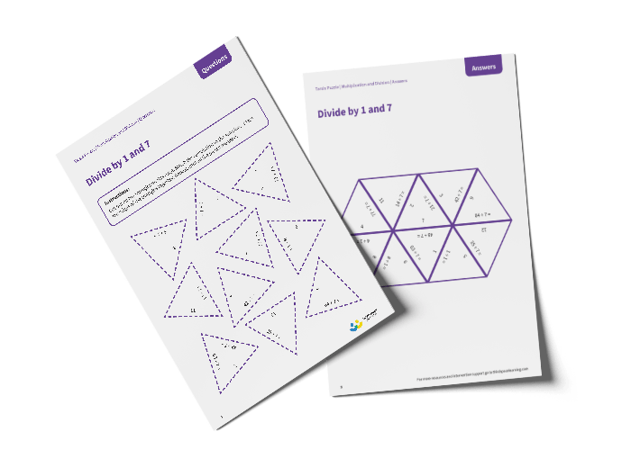 Tarsia Puzzle Divide By 1 And 7 Year 4 Maths Hub Third Space Learning