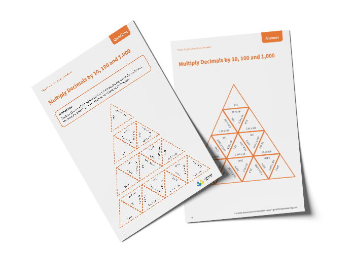 Tarsia Puzzle Multiply Decimals By 10 100 And 1 000 Year 5 Maths 