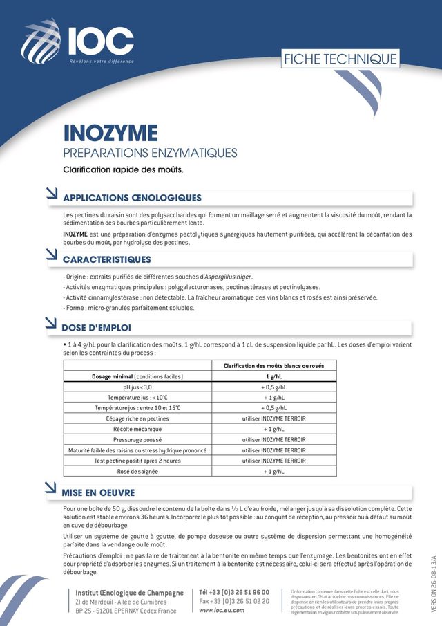 Inozyme - 50g - Viticulteurs.market