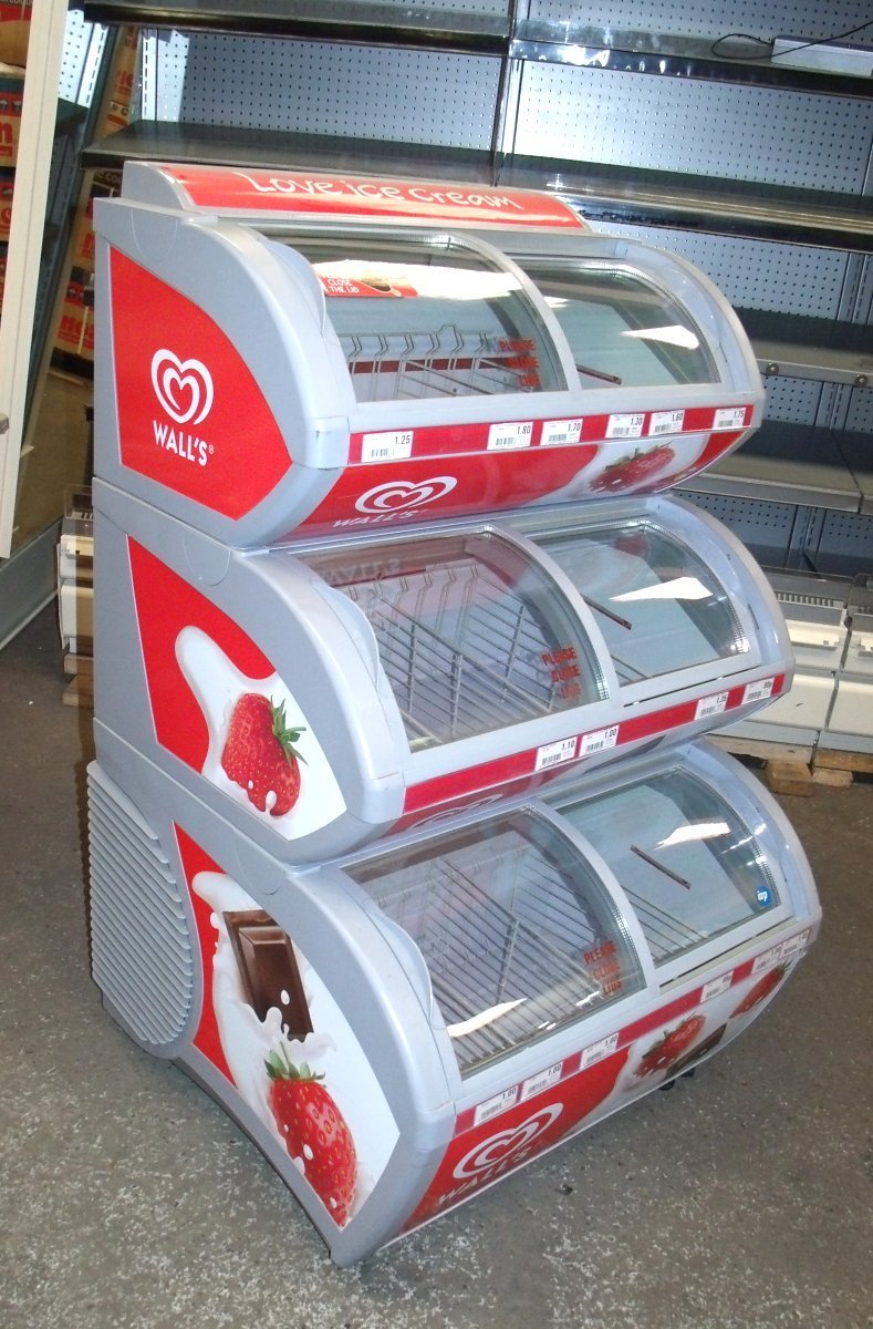 IARP VISIMAX SLIM II triple deck ice cream display freezer 800mm