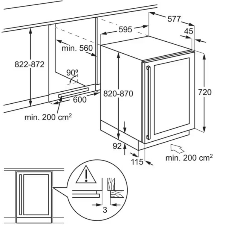 AEG AWUS052B5B 5000 Integrated Wine Cooler | Marks Electrical