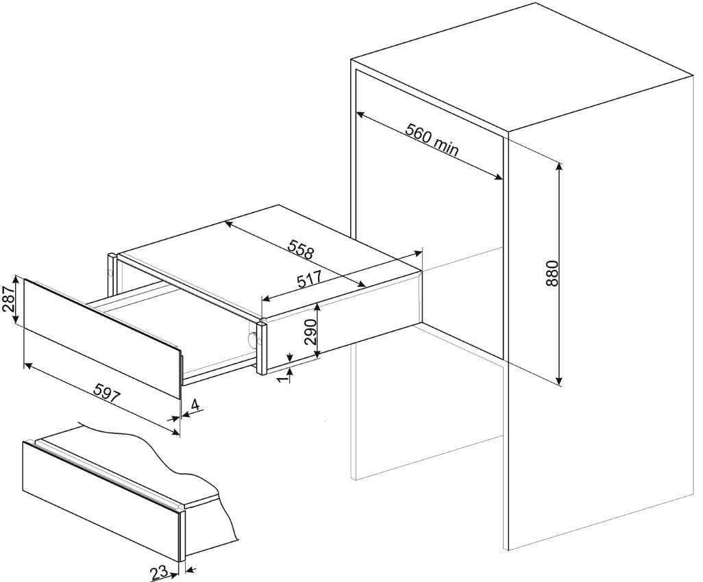 Smeg CR329X Classic Warming Drawer, Stainless Steel | Marks Electrical