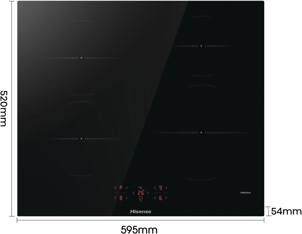 Hisense HI6401BSC 60cm Induction Hob, Black | Marks Electrical