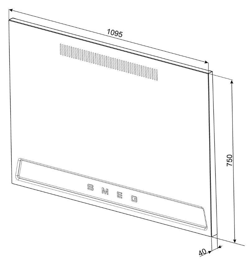 Smeg KIT1TR41X 110cm Splashback for Victoria TR4110s, Stainless Steel ...