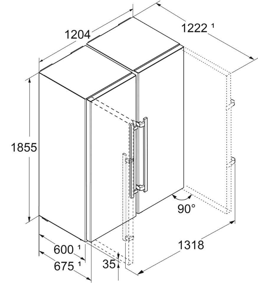 Liebherr XRFBS 5295 Peak BioFresh American Fridge Freezer, Plumbed ...