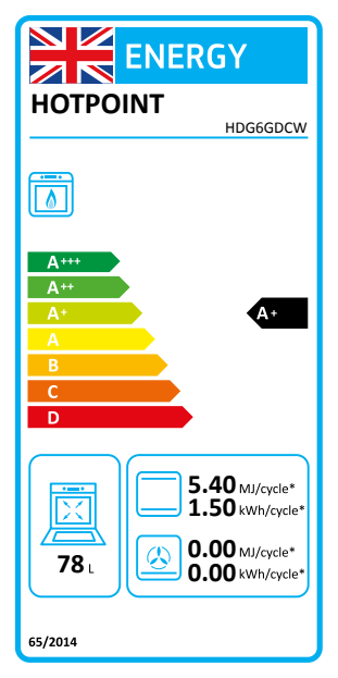 Hotpoint HDG6GDCW Gas Cooker with Double Oven, White, A+ Rated ...
