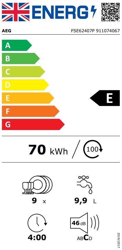 AEG FSE62407P 6000 SatellieClean Fully Integrated Slimline Dishwasher ...