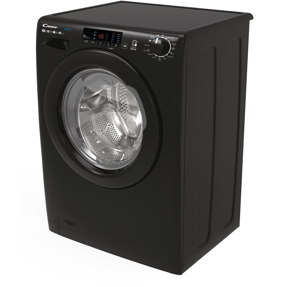 Candy CS 148TWBB4/1-80 Washing Machine, 8kg, 1400 Spin, Black, B Rated ...