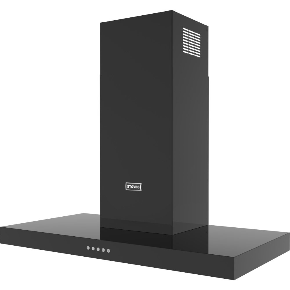 Stoves Sterling 100T Black 100cm Chimney Cooker Hood, A+ Rated ...