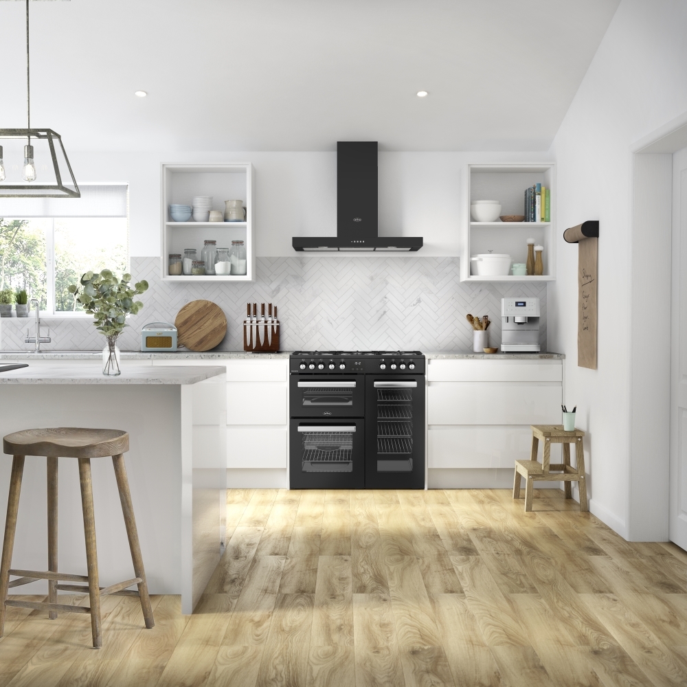 Belling RCA COOKCENTRE 90DF 90cm Dual Fuel Range Cooker, Black, A Rated ...