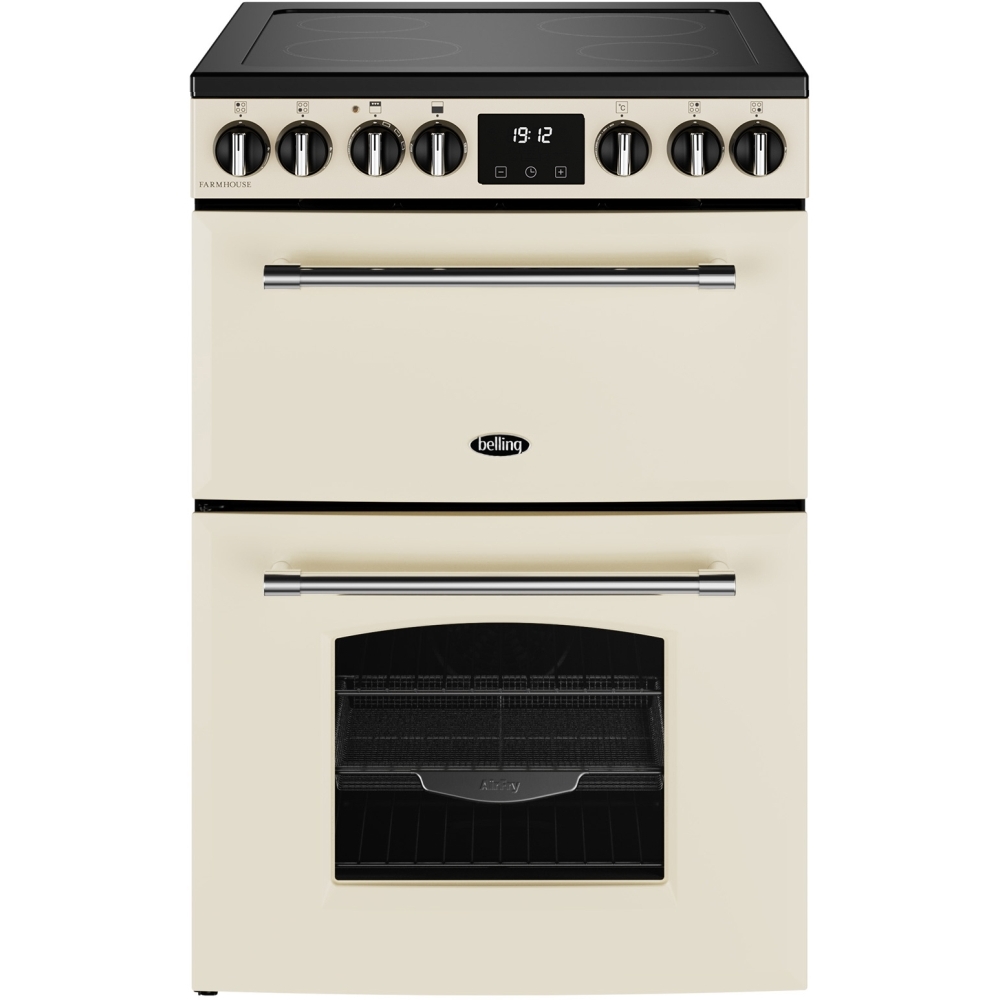 Belling Farmhouse 60E Ceramic Electric Cooker with Double Oven Cream A Rated