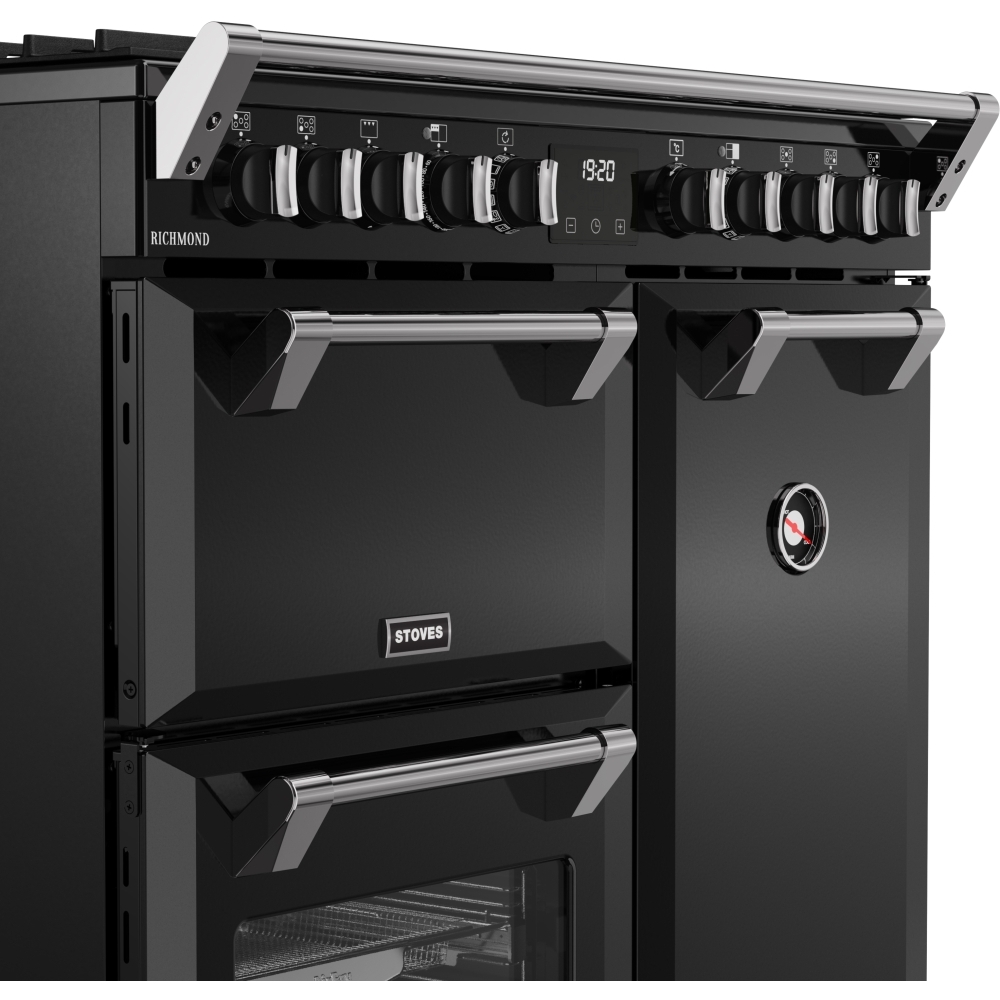 Stoves RCA RICH 90DF BLK 90cm Dual Fuel Range Cooker, Black, A Rated ...