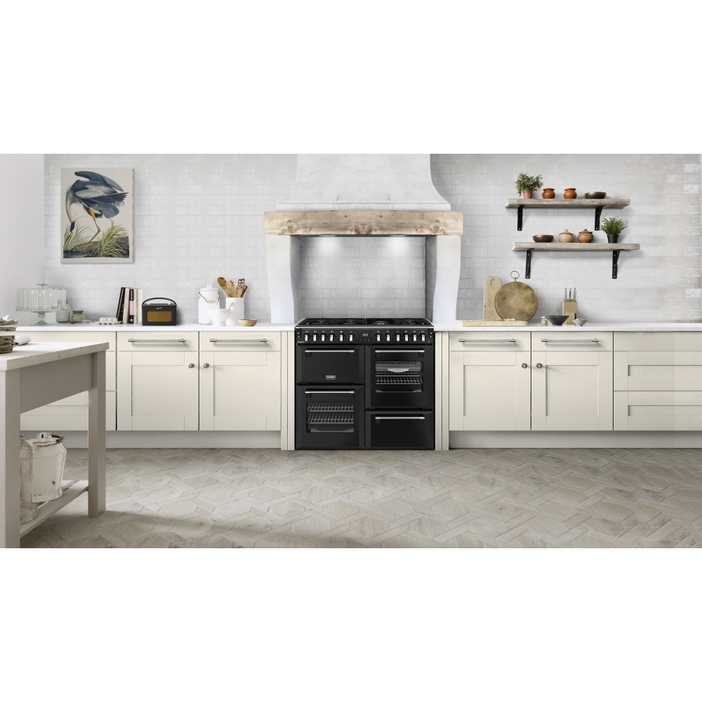 Stoves Richmond 100DF 100cm Dual Fuel Range Cooker, Black, A Rated ...