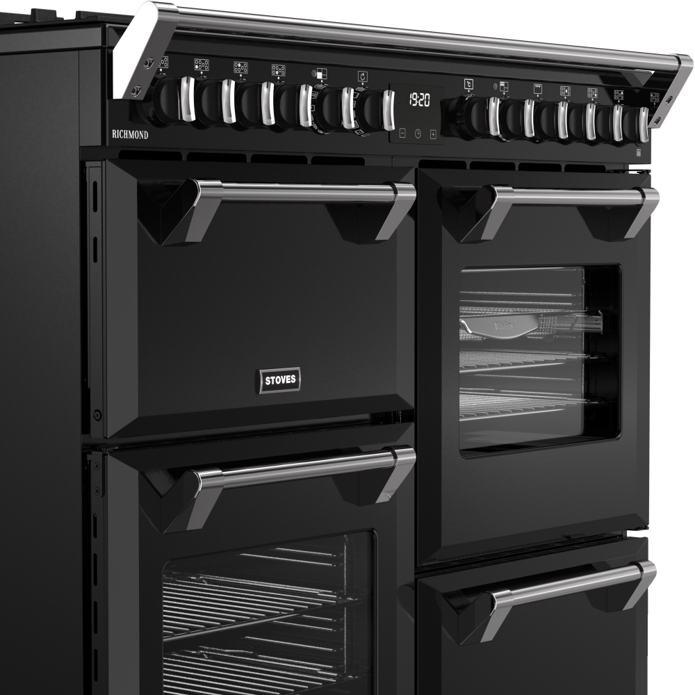 Stoves Richmond 100DF 100cm Dual Fuel Range Cooker, Black, A Rated ...