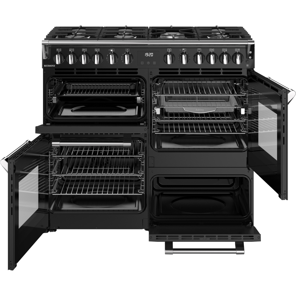 Stoves Richmond 100DF 100cm Dual Fuel Range Cooker, Black, A Rated ...