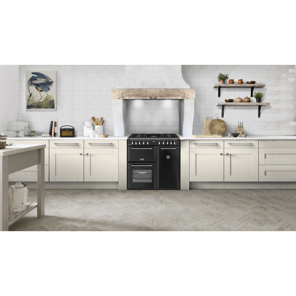 Stoves DX RCA RICH 90DF BLK 90cm Dual Fuel Range Cooker, Black, A Rated ...