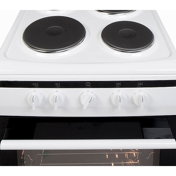 Amica 508EE1W Solid Plate Electric Cooker with Single Oven, White, A ...