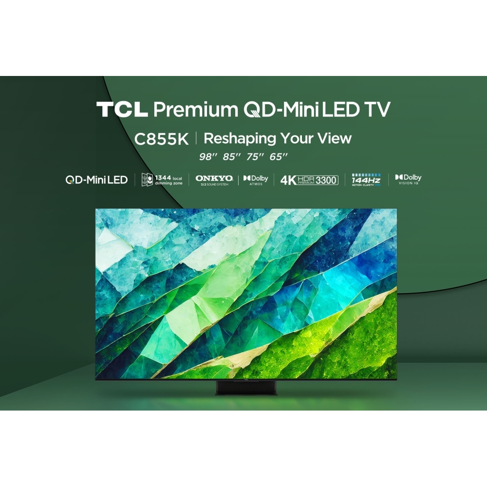 TCL 85C855K C855K 85" QD-Mini LED 4K Ultra HD Smart TV, Black, F Rated ...