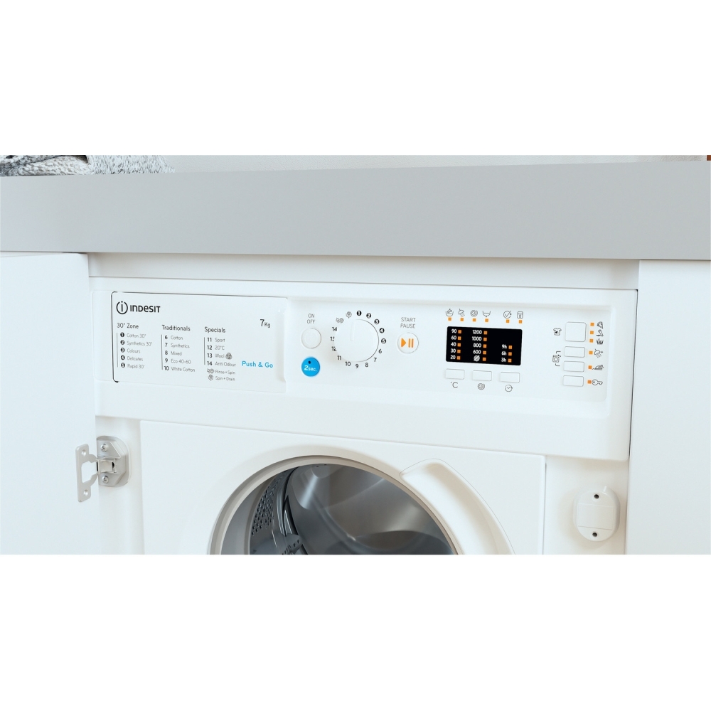 Indesit BIWMIL71252UKN Integrated Washing Machine, 7kg, 1200 Spin ...