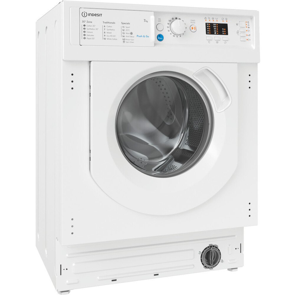 Indesit BIWMIL71252UKN Integrated Washing Machine, 7kg, 1200 Spin ...