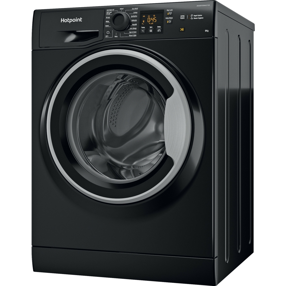 Hotpoint NSWM 846 BS UK Washing Machine, 8kg, 1400 Spin, Black, A Rated ...