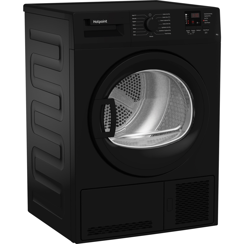 Hotpoint C HD C82 BBGD UK Condenser Tumble Dryer, 8kg, Black, B Rated ...