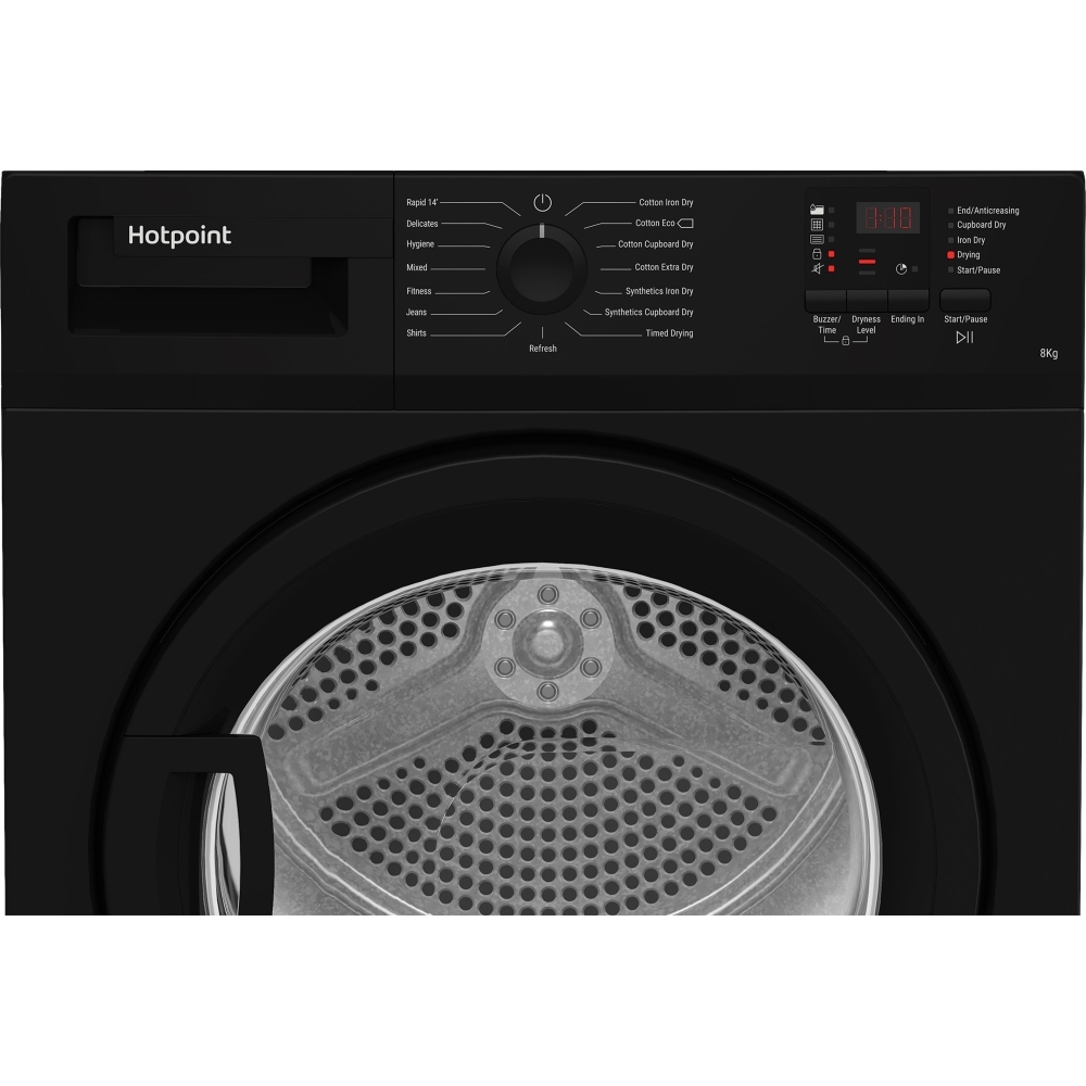 Hotpoint C HD C82 BBGD UK Condenser Tumble Dryer, 8kg, Black, B Rated ...