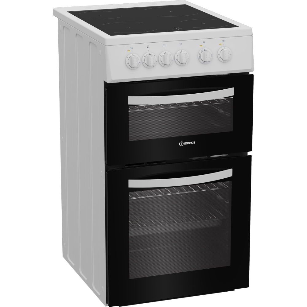 Indesit ITE5VMW Ceramic Electric Cooker with Separate Grill, White, A ...