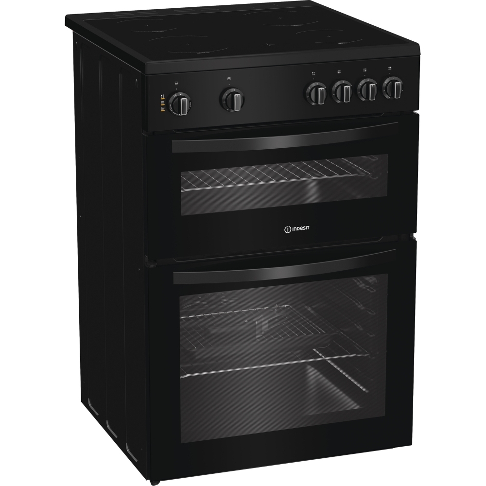 Indesit ITE6VMB Ceramic Electric Cooker with Separate Grill, Black, A ...