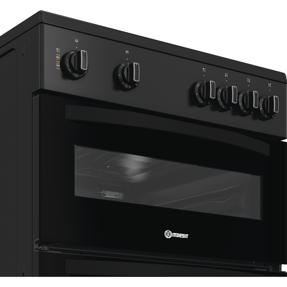 Indesit ITE6VMB Ceramic Electric Cooker with Separate Grill, Black, A ...