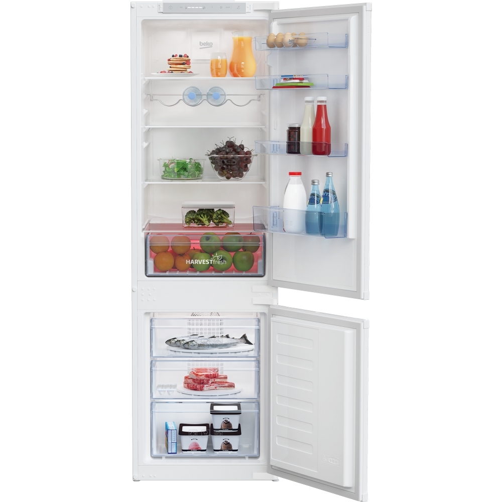 Beko BCFD4V73 Frost Free Integrated Fridge Freezer, Sliding Hinge, 70/ ...