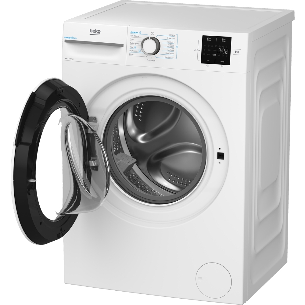 Beko BM3WT3841W EnergySpin Washing Machine, 8kg, 1400 Spin, White, A ...
