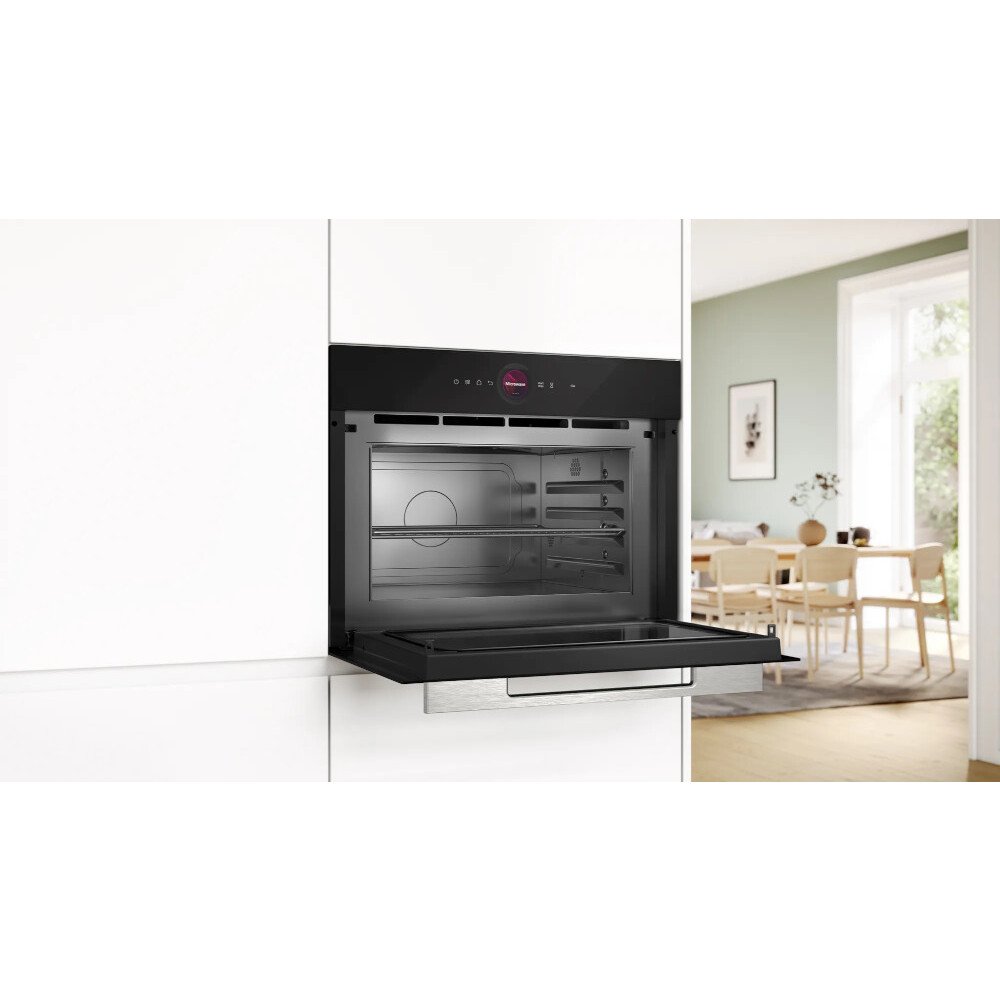 Bosch CEG732XB1B Series 8 Built-In Microwave with Grill, Black | Marks ...