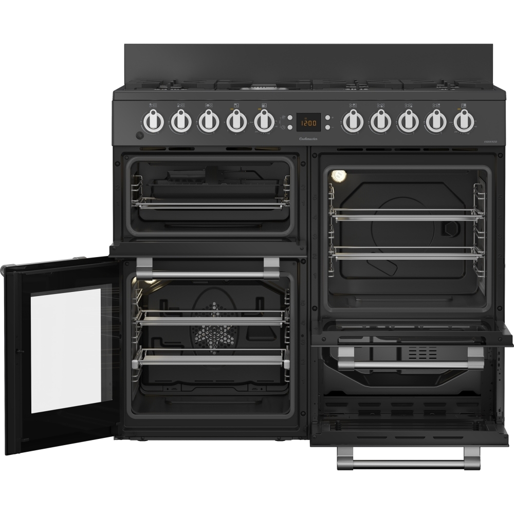 Leisure CK100F232T Cookmaster 100cm Dual Fuel Range Cooker, Grey, A ...