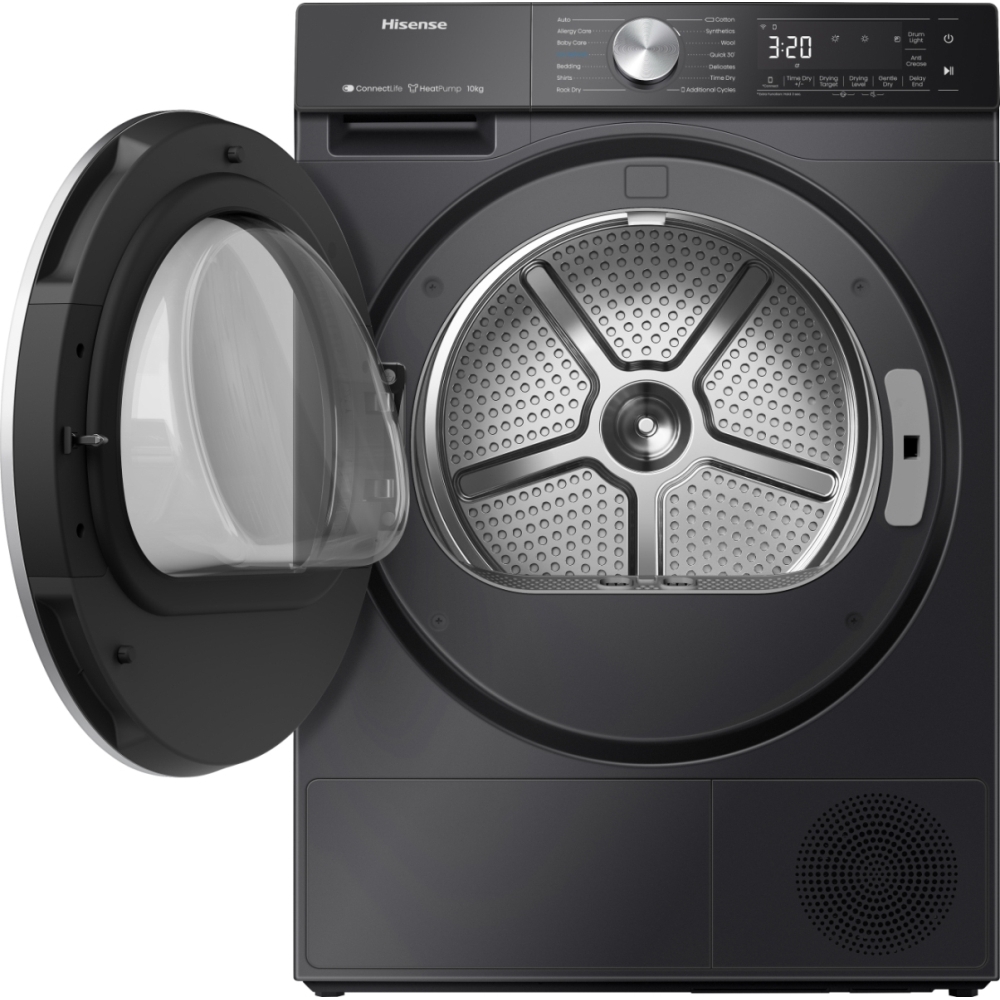 Hisense DH5S102BB Heat Pump Tumble Dryer, 10kg, Black, A+++ Rated ...