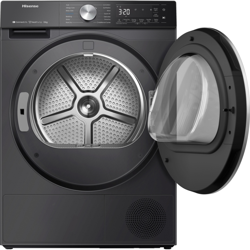 Hisense DH5S102BB Heat Pump Tumble Dryer, 10kg, Black, A+++ Rated ...