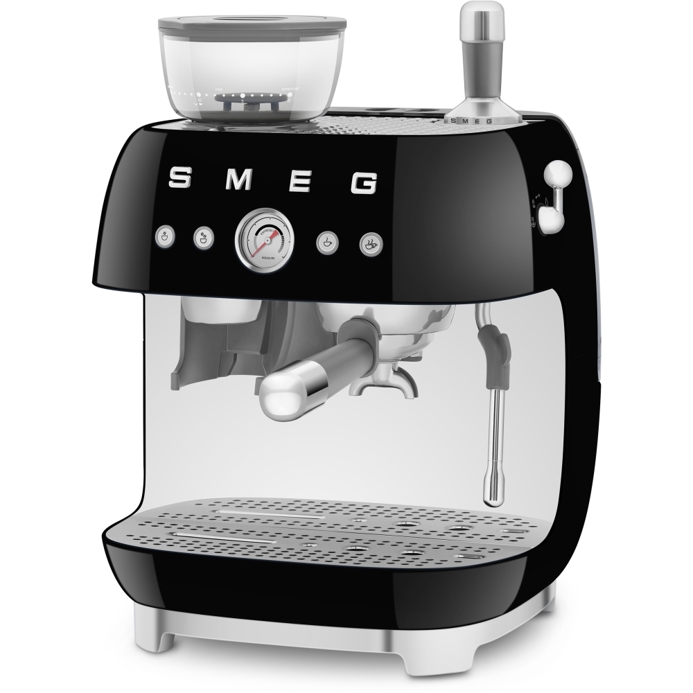 Smeg EGF03BLUK Retro Espresso Coffee Machine with Grinder & 20 Bar Pump ...
